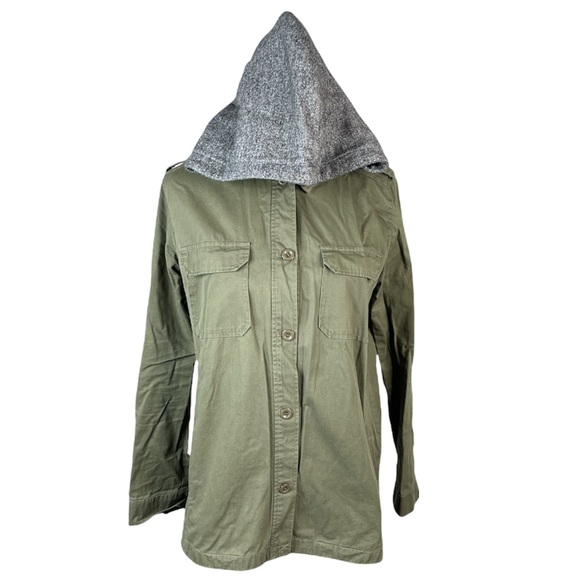 Active USA | Jackets & Coats | Active Usa Hooded Shirt Jacket Army ...